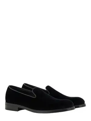Canali Velvet Slip-on Loafers - Black