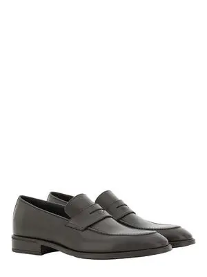 Canali Calfskin Penny Loafers - Brown