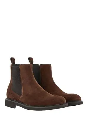 Canali Suede Chelsea Boots - Brown