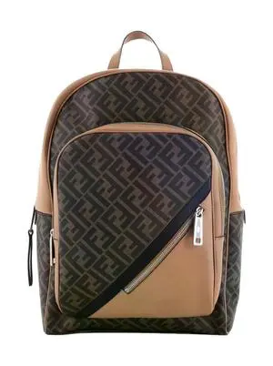Fendi Chiodo Zucca Coated Canvas Backpack - Brown