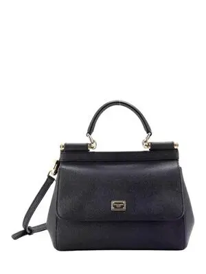 Dolce & Gabbana Miss Sicily Leather Small Satchel Bag - Black