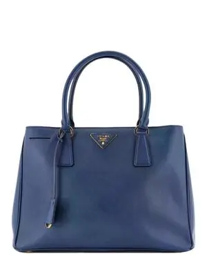 Prada Saffiano Leather Medium Tote Bag - Blue