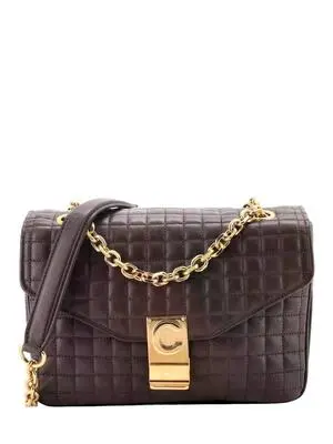 Celine Quilted Leather Medium Shoulder Bag - Brown