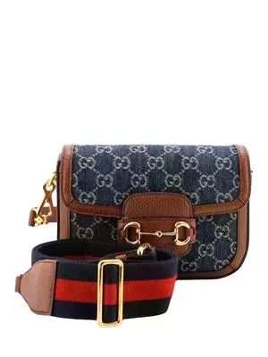 Gucci Horsebit 1955 Mini Shoulder Bag - Blue
