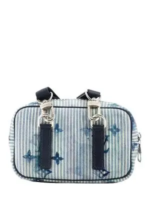 LOUIS VUITTON Monogram Watercolor Stripes Denim Pouch - Blue