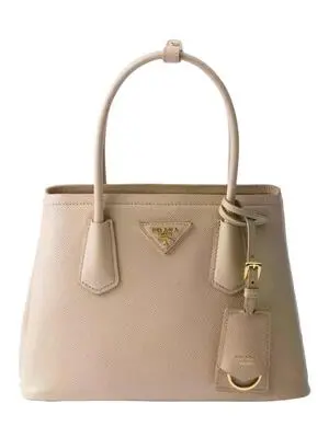 Prada Double Small Saffiano Leather Bag - Neutrals