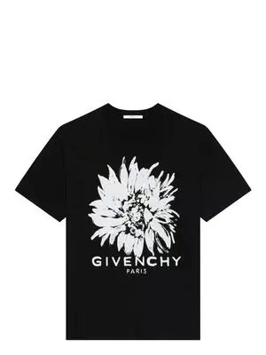 Givenchy T-shirt In Cotton With Sunflower Print - Black