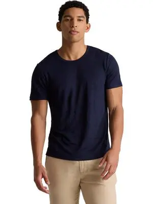 Quince Men's 100% European Linen Jersey T-shirt Navy