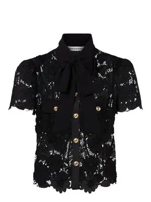 SELF-PORTRAIT Lace Top - Black