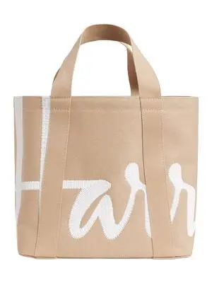 Harrods Small Logo Tote Bag - Neutral