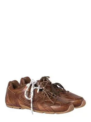 Miu Miu X New Balance 530 Sl Deco Leather Sneakers - Sienna