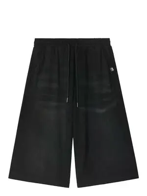MINI CREAM Faded Drawstring Shorts - Black