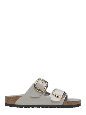 BIRKENSTOCK Birkenstock Arizona Big Buckle Natural Leather Patent Slides