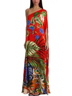 Alice + Olivia One-shoulder Floral Maxi Dress - Red