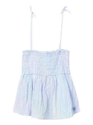 AAPE BY *A BATHING APE Striped Smocked Top - Blue