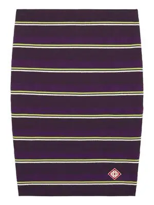 Casablanca Striped Pleated Midi Skirt - Green