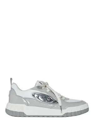 Casablanca Silver Leather Court Sneakers - Multicolor