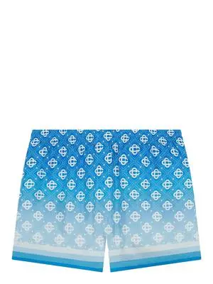 Casablanca Gradient Silk Shorts - Blue