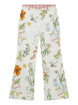 Casablanca Denim Fleurie Jour Trousers - Multicolor