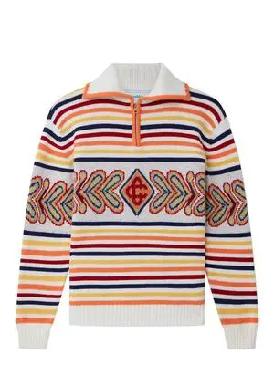 Casablanca Zip Up Diamond Jumper - Multicolor