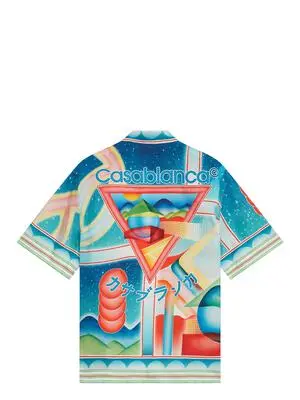 Casablanca Galaxy Court Silk Short Sleeve Shirt - Multicolor