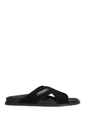 Dolce & Gabbana Split And Nappa Leather Sandals - Black