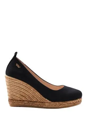 VISCATA Viscata Marquesa Canvas Espadrille Wedge Pumps Black