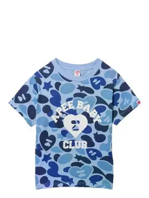 AAPE BY *A BATHING APE Apee™ A Bathing Ape® Camouflage Logo T-shirt - Blue