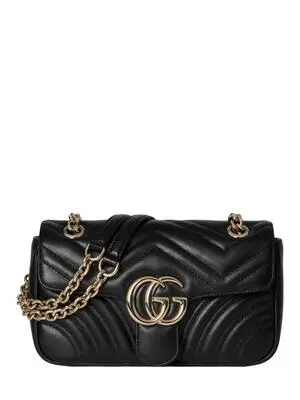 Gucci Gg Marmont Leather Shoulder Bag - Black