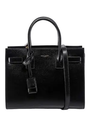 Saint Laurent Baby Sac De Jour Leather Handbag With Padlock - Black