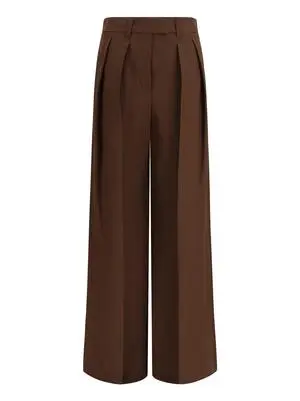 Brunello Cucinelli Wide-leg Linen Trousers - Brown