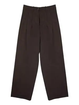 NINE:INTHE:MORNING Pleated Wide-leg Trousers - Brown