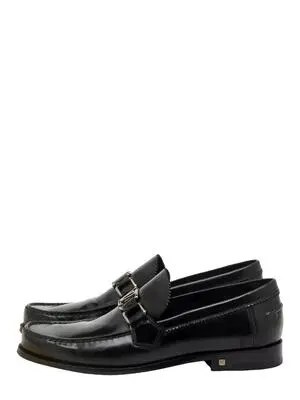 LOUIS VUITTON Logo Plaque Loafers - Black
