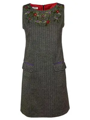 Moschino Embellished Mini Dress - Grey
