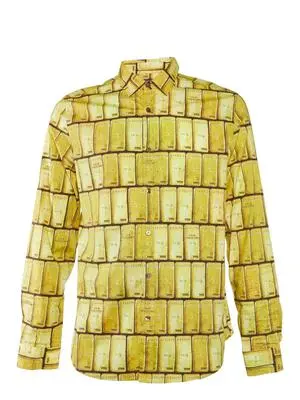 Moschino Gold Bar Print Shirt - Yellow