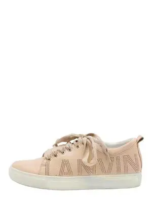 LANVIN Perforated Logo Sneakers - Neutrals