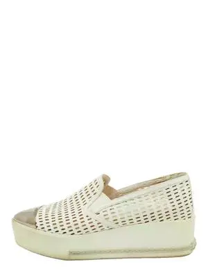 Miu Miu Perforated Cap-toe Sneakers - Neutrals
