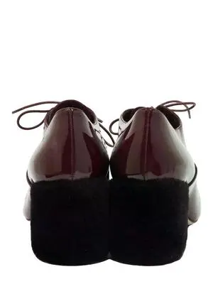 Miu Miu Patent Leather Shearling Oxfords - Red