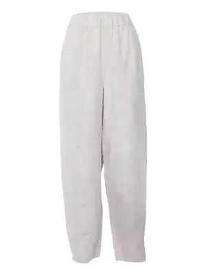 GANNI Purple Hemp Baggy Trousers - Neutrals