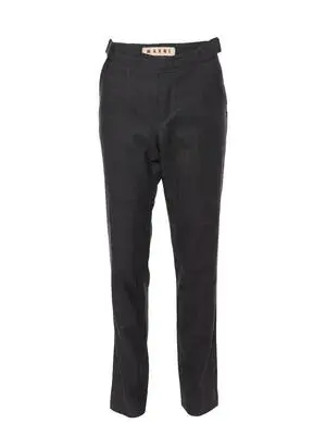 Marni Charcoal Wool Tapered Leg Trousers - Grey