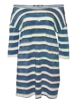 Max Mara Striped Sequin-embellished Top - Blue