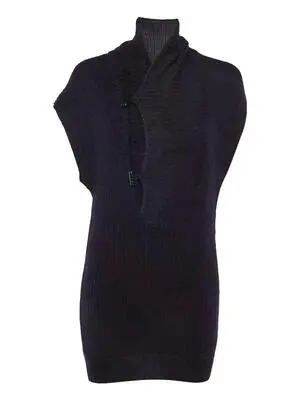 Chloé Alpaca Toggle-button High Neck Sweater - Blue