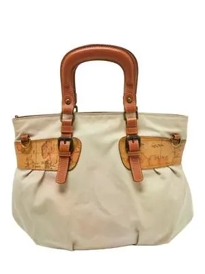 ALVIERO MARTINI 1° CLASSE Geo-print Canvas Satchel Bag - Neutrals