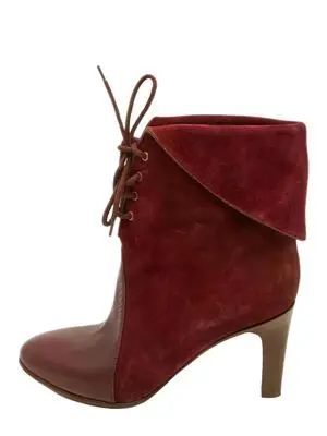 Chloé Suede Ankle Boots - Red