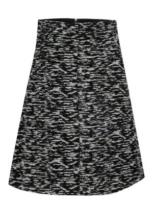 Just Cavalli Monochrome Tweed A-line Wool Mini Skirt - Grey