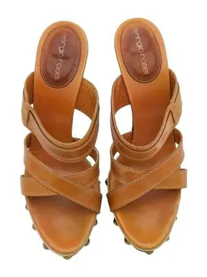 SERGIO ROSSI Strappy Embellished Platform Sandals - Neutrals