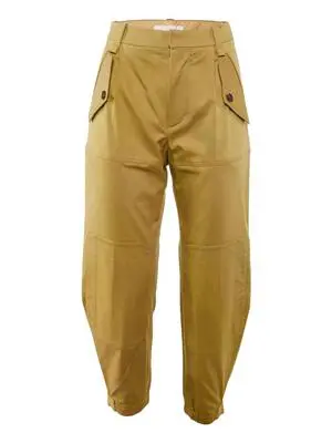 Chloé Gabardine Patch-detail Trousers - Neutrals
