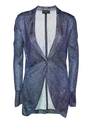 Emporio Armani Perforated Knit Blazer - Blue