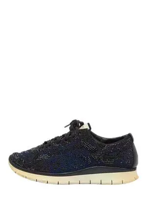 LE SILLA Crystal-embellished Knit Sneakers - Black