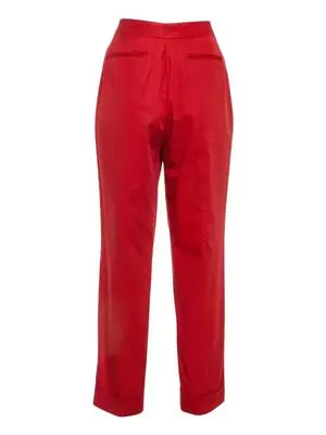 Bottega Veneta Cotton Pleated Trousers - Red
